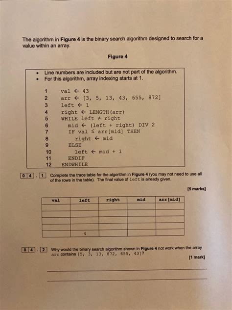 Solved The Algorithm In Figure Is The Binary Search Chegg
