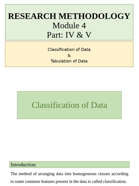Classification Of Data Pdf Data Quantitative Research