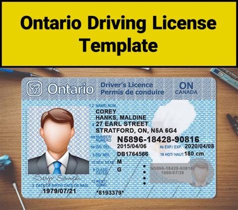 Canada Ontario Driving Licence Template Mehran System
