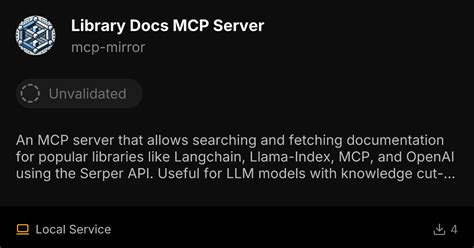 Library Docs Mcp Server Mcp Servers · Lobehub
