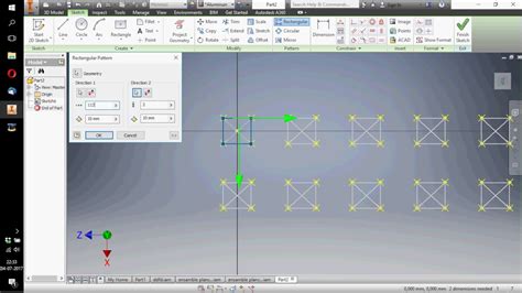 Patron Rectangular Sketch Autodesk Inventor Youtube
