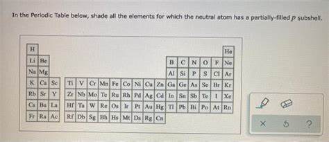 Solved In The Periodic Table Below Shade All The Elements