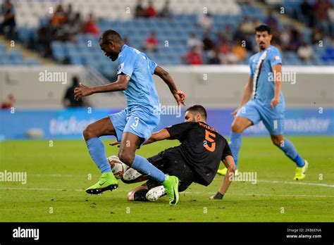 Abdelkarim Hassan Pushes Forward During Al Sadd V Umm Salal In The Qnb