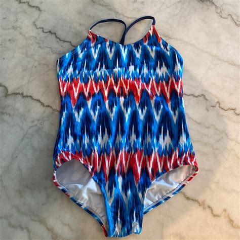 Kanu Surf Swim Kanu Surf Kelly Redwhiteand Blue One Piece Swimsuit Poshmark