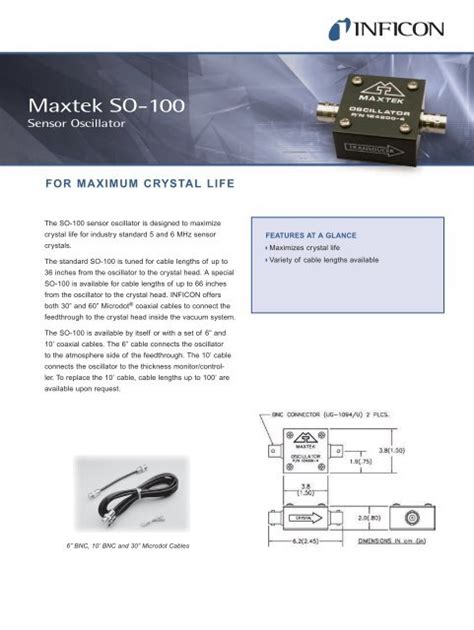 Maxtek So 100 Sensor Oscillator Brochure