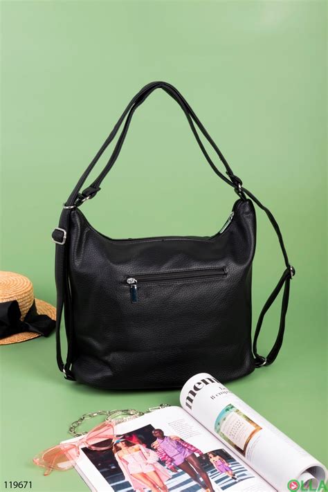 Жіноча чорна сумка з екошкіри И 20198 купити недорого в інтернет магазині «olla Україна