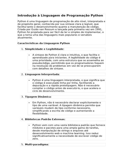 introdução À linguagem de programação python pdf