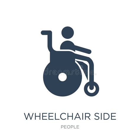 Wheelchair Side View Icon In Trendy Design Style Wheelchair Side View Icon Isolated On White