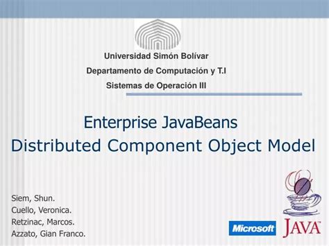 Ppt Enterprise Javabeans Distributed Component Object Model