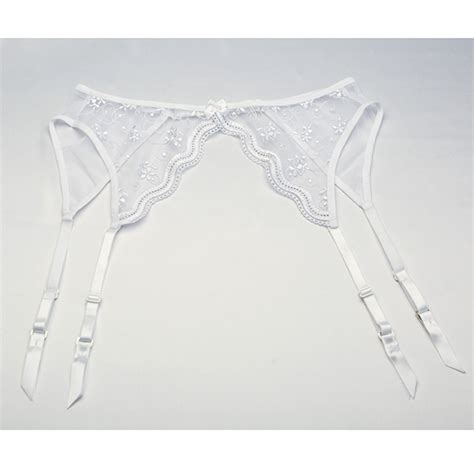 Shirley Of Hollywood Classic Lace Garter Belt White Janets Closet
