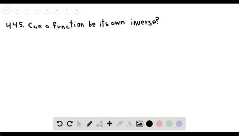 Solved Verbal Can A Function Be Its Own Inverse Explain