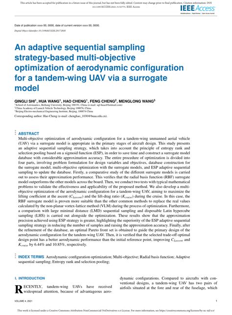 PDF An Adaptive Sequential Sampling Strategy Based Multi Objective Optimization Of Aerodynamic