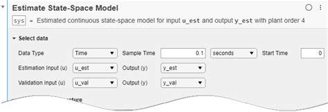 Estimate State Space Model Using Time Or Frequency Data In The Live Editor Matlab Mathworks