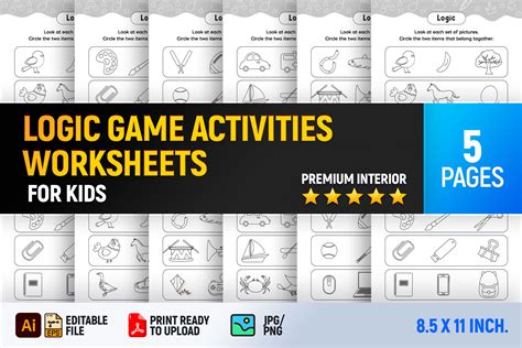 Logic Game Activities Worksheets Graphic By Interior Creative