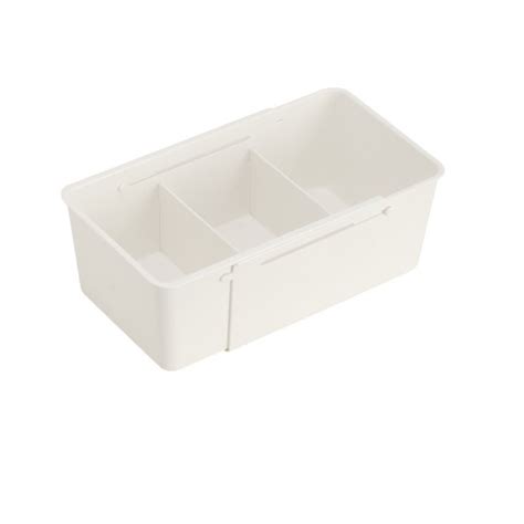 1x Retractable Storage Box Retractable Storage Box With Wide Compartments White Ite [27 14 5