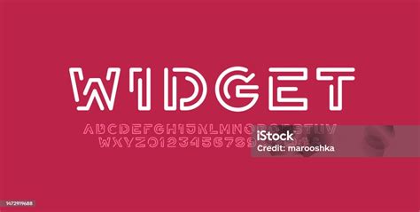 디지털 스타일 알파벳 둥근 선의 글꼴 선형 스타일로 만든 문자 및 숫자 벡터 일러스트레이션 10eps 컴퓨터 글자에 대한 스톡