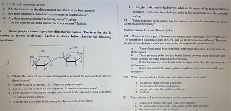 Solved A ﻿circle Each Anomeric Carbonb ﻿which Of The Two