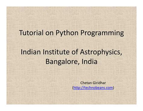 Tutorial On Python Programming Ppt