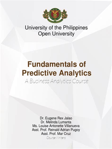 Fundamentals Of Predictive Analytics A Business Analytics Course Pdf