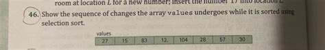 Solved 6 Show The Sequence Of Changes The Array Values Chegg Com