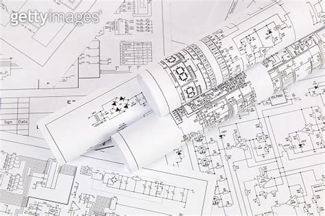 Electronics And Engineering Printed Drawings Of Electrical Circuits Science Technology And