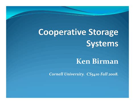 cooperative storage systems slides cs 5410 docsity