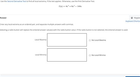 Use The Second Derivative Test To Find All Local