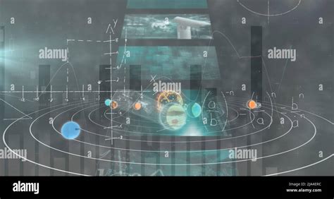 Image Of Solar System And Mathematical Equations With Data Processing