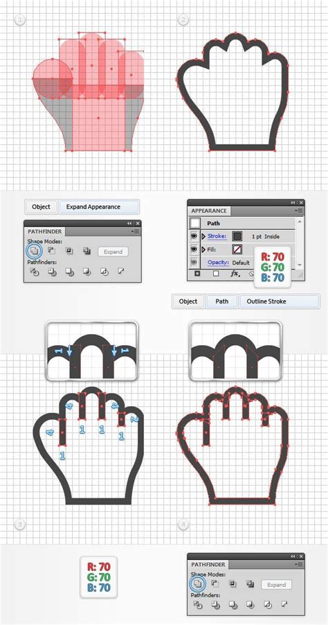 Create A Set Of Pixel Perfect Hand Cursors In Adobe Illustrator Artofit