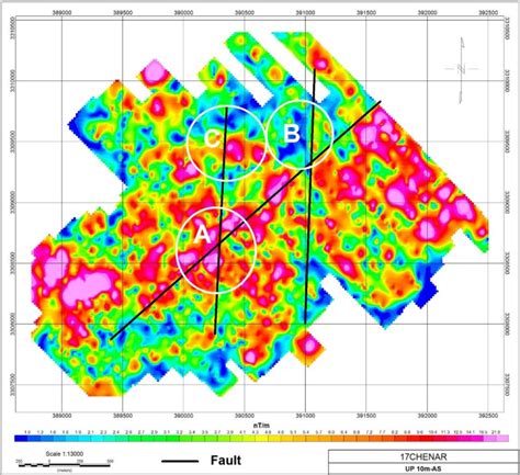 Magnetic Anomaly With Faults On Analytic Signal Map Download Scientific Diagram