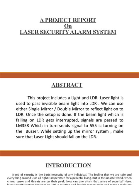 Laser Security Alarm System Pdf