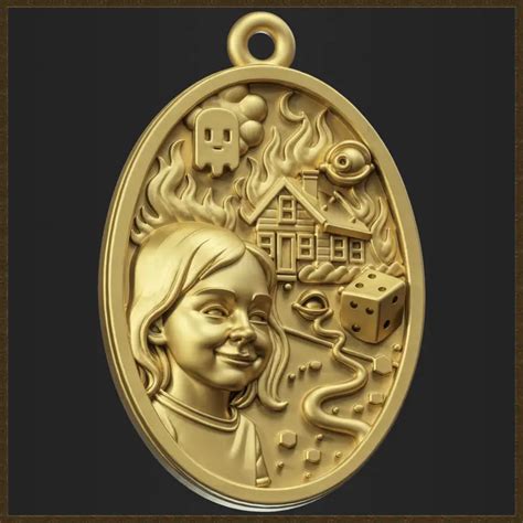 Meme Disaster Girl Abstract Pendant Jewelry Design 3d Print Model