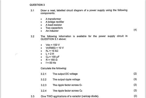 Solved QUESTION Draw A Neat Labelled Circuit Diagr