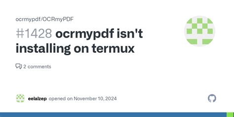 Ocrmypdf Isnt Installing On Termux · Issue 1428 · Ocrmypdf Ocrmypdf · Github