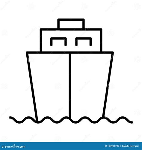 Ship Thin Line Icon Liner Vector Illustration Isolated On White Stock Vector Illustration Of