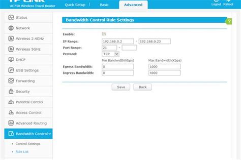 How To Configure Bandwidth Control On The Tl Wr902ac Standard Router And Hotspot Router Mode