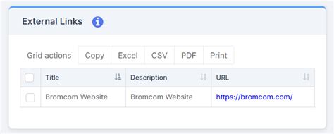 How To Use External Links Bromcom Documentation Centre