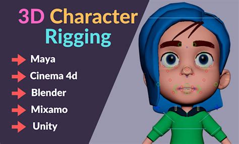 Do 3d Character Rigging In Maya Cinema 4d Blender Mixamo Unity By