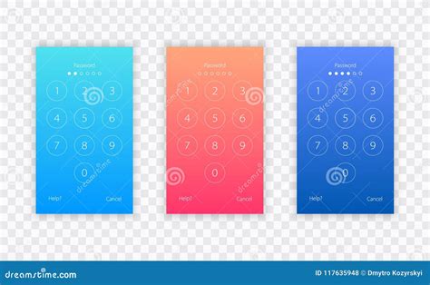 Passcode Interface For Lock Screen Login Or Enter Password Pages