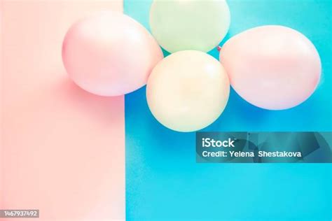 소년 또는 소녀 성별 파티 개념 파란색과 분홍색 풍선 복사 공간 0명에 대한 스톡 사진 및 기타 이미지 0명 공휴일 기념일 Istock