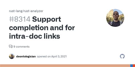 Support Completion And For Intra Doc Links · Issue 8314 · Rust Langrust Analyzer · Github