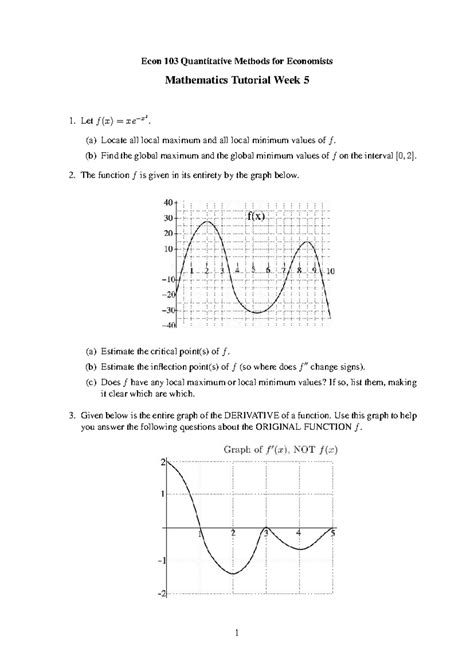 Econ Week Tutorials Econ Quantitative Methods For Economists Mathematics Tutorial Week