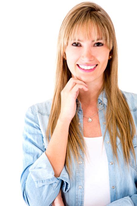 Beautiful Casual Woman Smiling Isolated Over A White Background