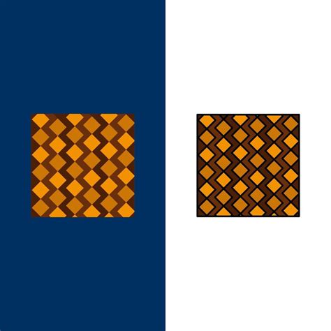 Tile Floor Slab Square Stripes Tiles Wall Icons Flat And Line Filled Icon Set Vector Blue