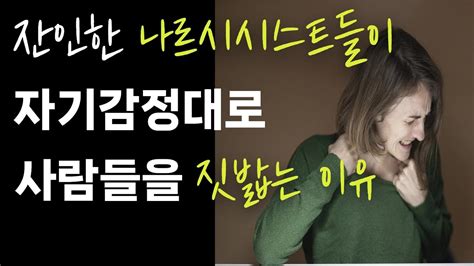 사람봐가면서 자기 감정대로 짓밟는 나르시시스트들의 뻔뻔함을 배우니 마니에서 만나보세요 Youtube