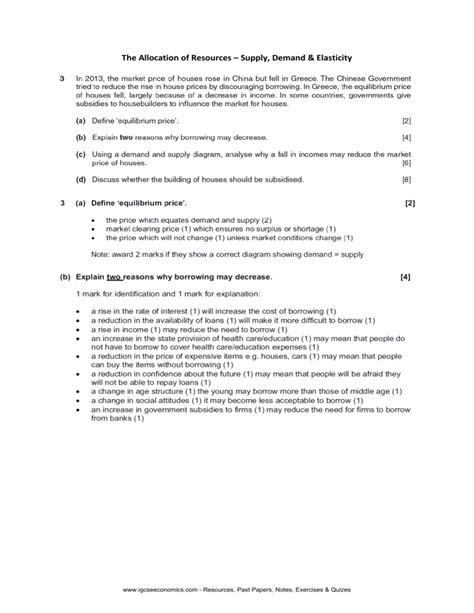 Economics Supply Demand And Elasticity Exam Questions