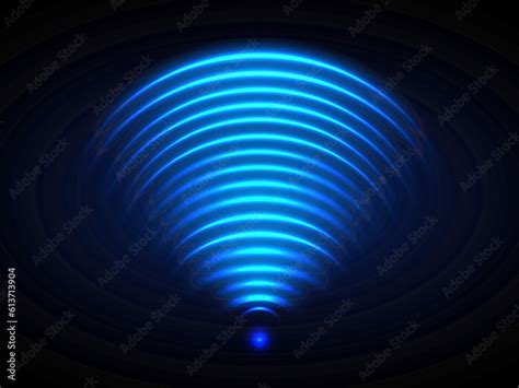Wi Fi Light And Sonar Wave Effect Blue Glowing Signal Sensor Waves Internet Wireless Connection
