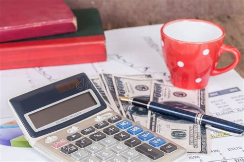 Calculator And Business Diagram Stock Image Image Of Market Blue 77331761