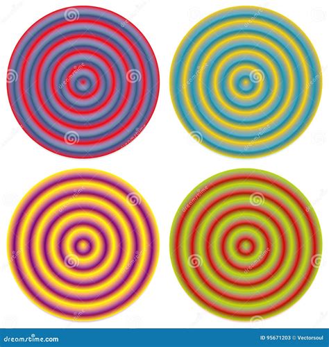 Circular Pattern With Concentric Circles Faded Overlapping Circle