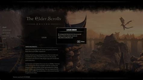 Cant Log In After Patch Elder Scrolls Online